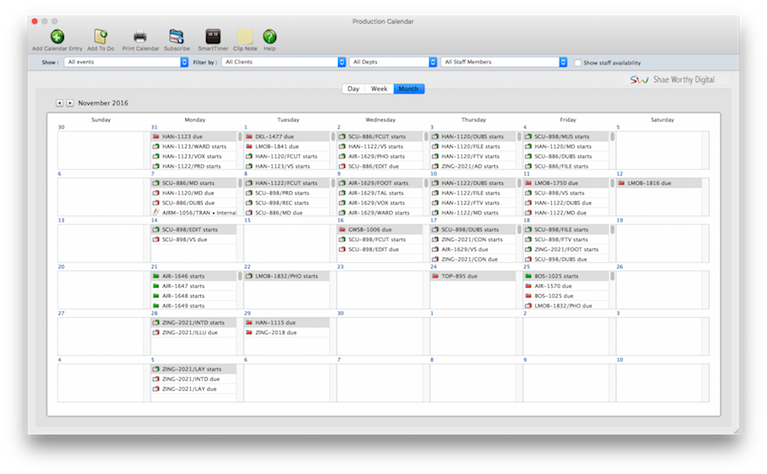 Clients & Profits | Visual Feature Guide | Jobr | Production Calendar